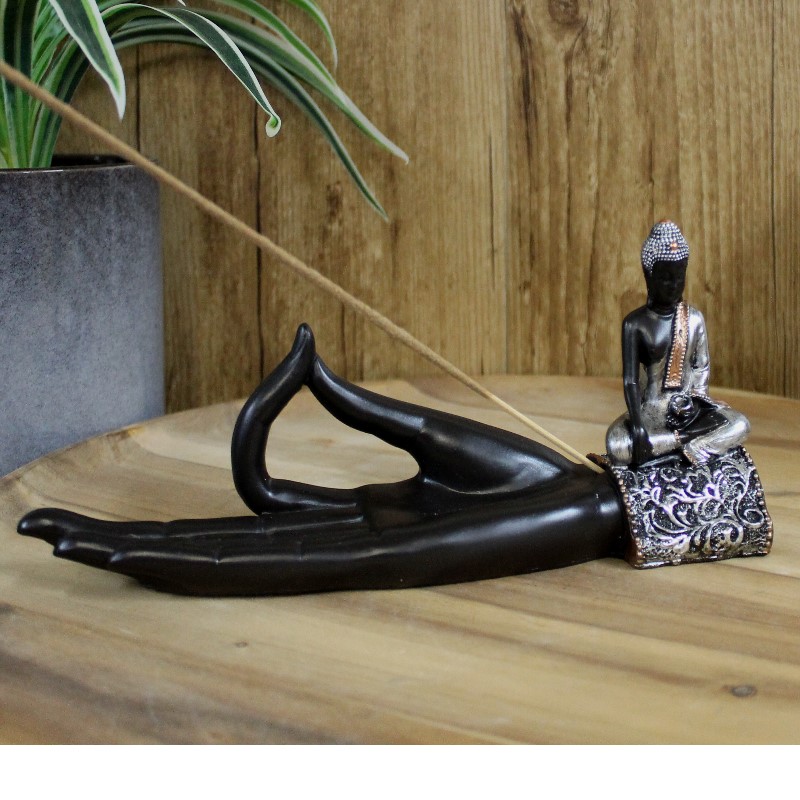 Buddha with Hand Incense Burner - 24x9cm - Stilus